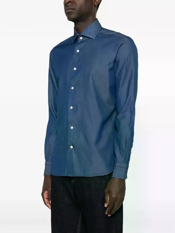 BARBA NAPOLI Cutaway-collar Long-sleeve Shirt