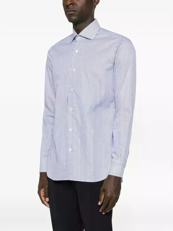 BARBA NAPOLI Striped-pattern Spread-collar Shirt