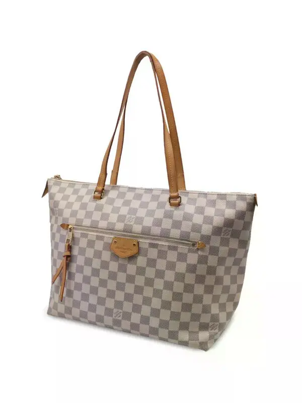 LOUIS VUITTON Damier Azur Canvas Mm Lena Tote Bag - White