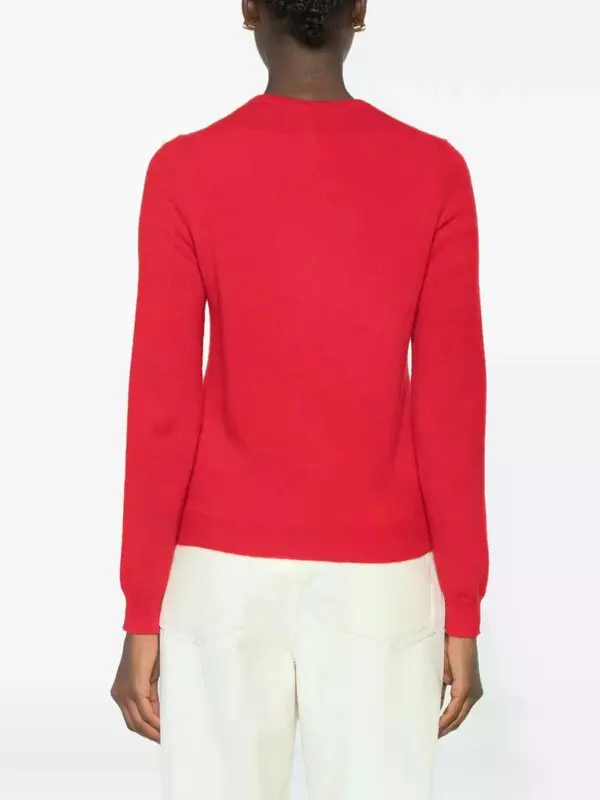 Eric Bompard Crew-neck Button-up Cardigan - Red