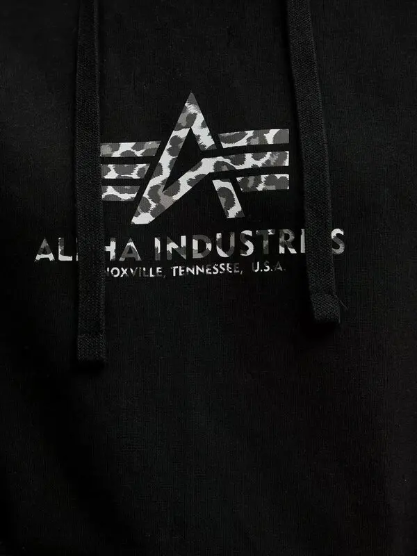 Alpha Industries Logo Print Drawstring Hoodie