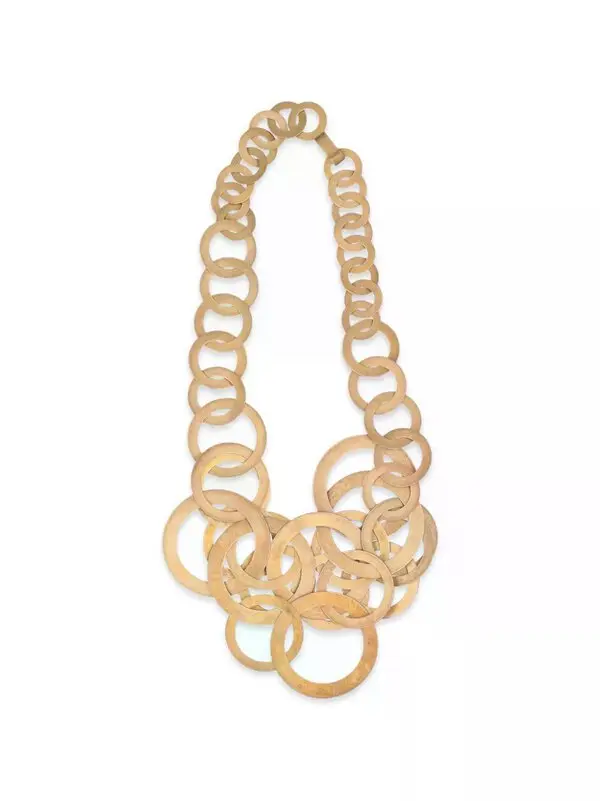 Vintage Interlocking Hoop Necklace - Gold