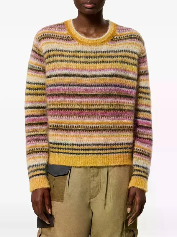 MARANT ETOILE Morine Striped Brushed-knit Jumper