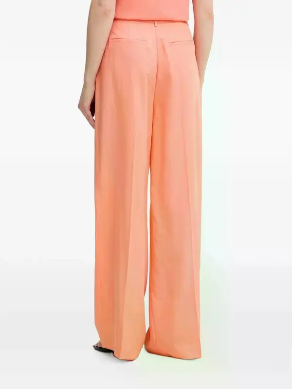 Lola Casademunt Pleated Palazzo Pants With Logo Plaque