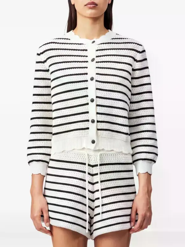 DRYKORN Striped Scalloped-edge Cardigan