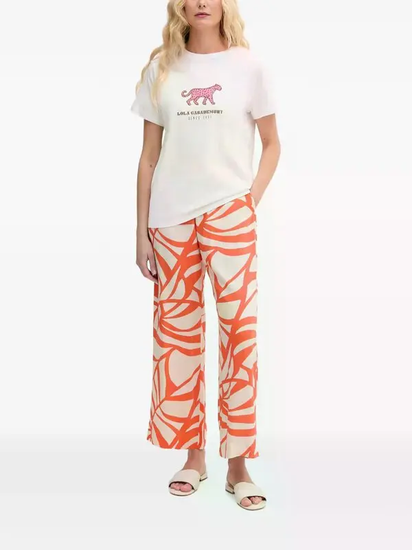Lola Casademunt Leaf Print Straight-leg Trousers