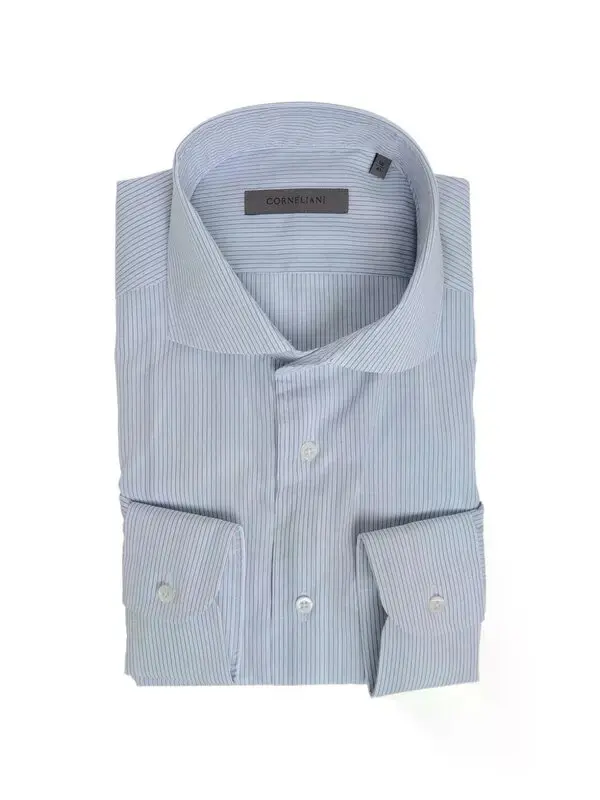 Corneliani Striped French-collar Shirt