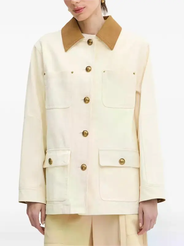 Luisa Spagnoli Contrast Collar Patch-pocket Jacket