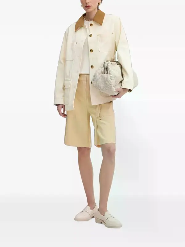 Luisa Spagnoli Contrast Collar Patch-pocket Jacket