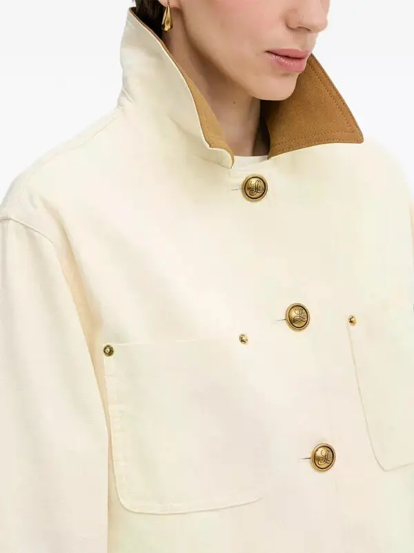 Luisa Spagnoli Contrast Collar Patch-pocket Jacket