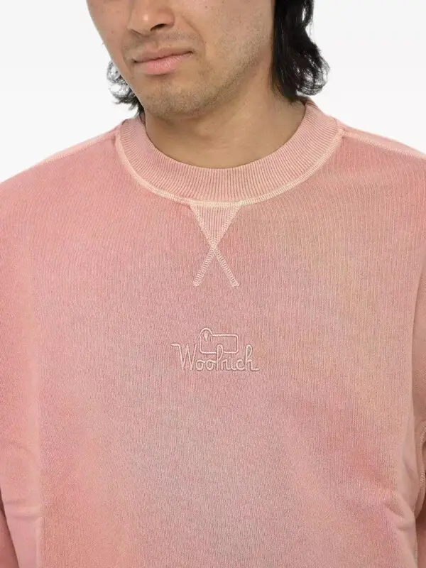Woolrich Logo-embroidered Brushed-cotton Sweater