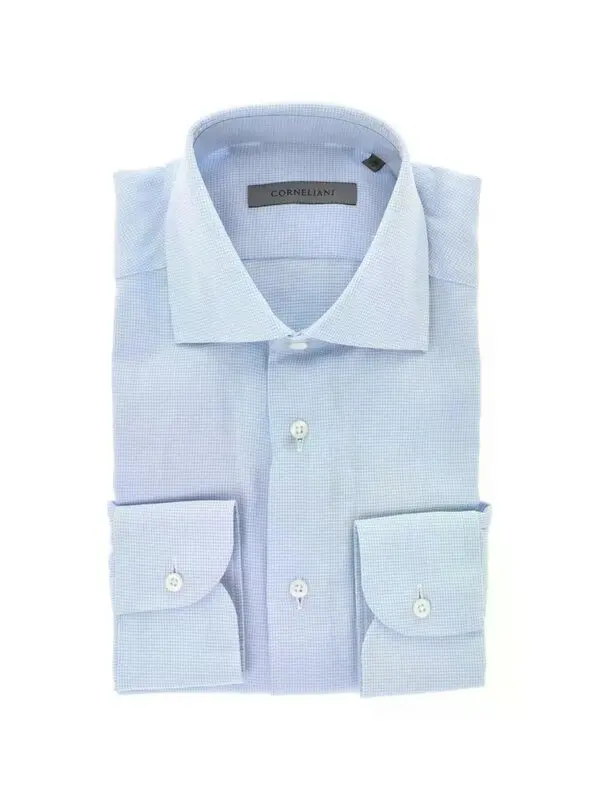 Corneliani Mini-check French-collar Shirt