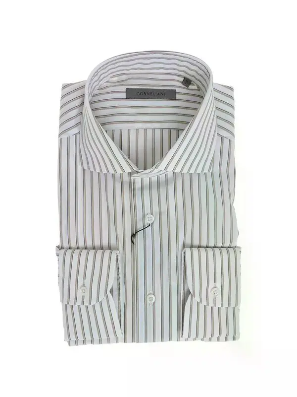 Corneliani Striped French-collar Shirt