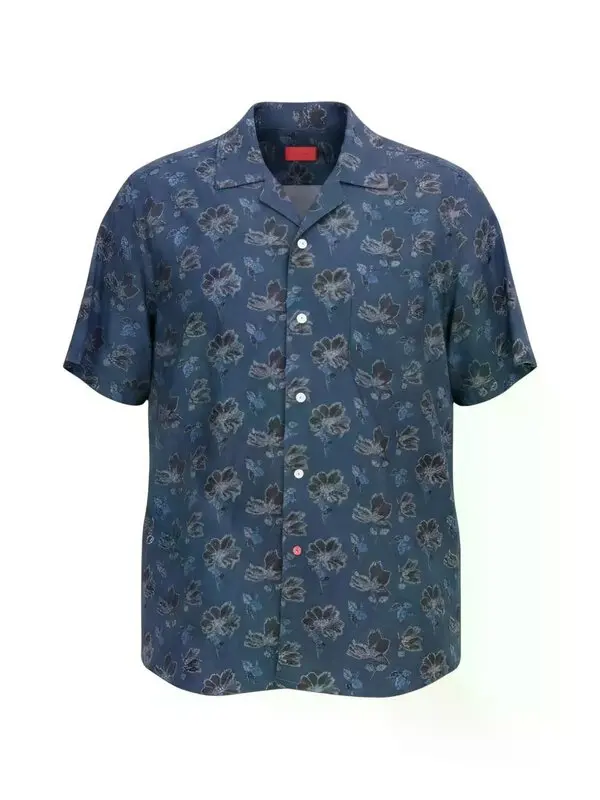 Isaia Floral-print Short-sleeve Shirt