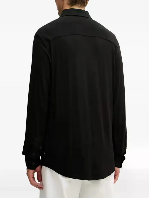 Armani Exchange Logo-embroidered Long-sleeve Shirt