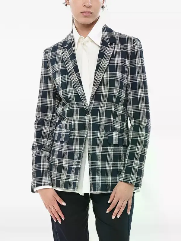 Woolrich Checked Seersucker Blazer - Blue