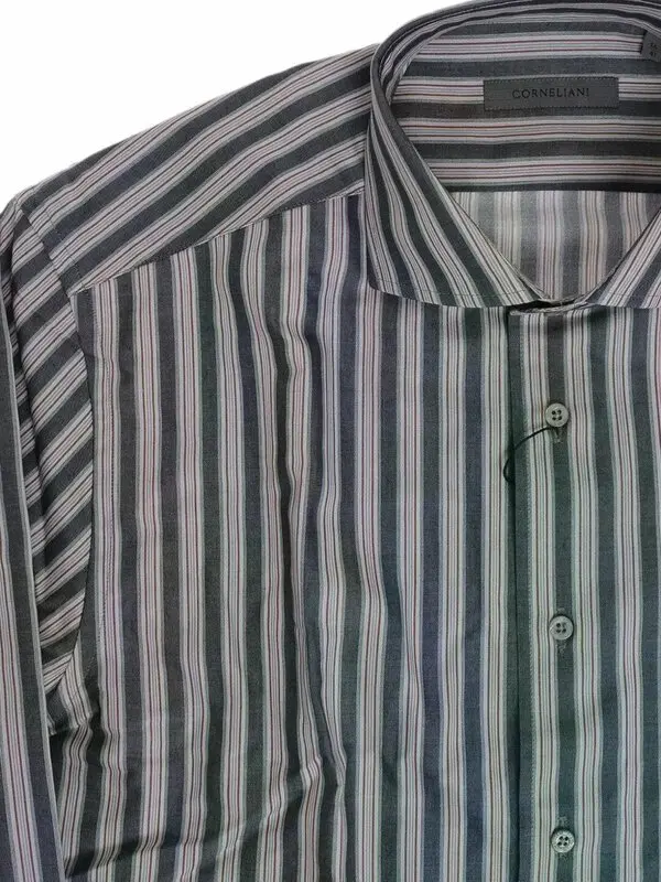 Corneliani Striped French-collar Shirt