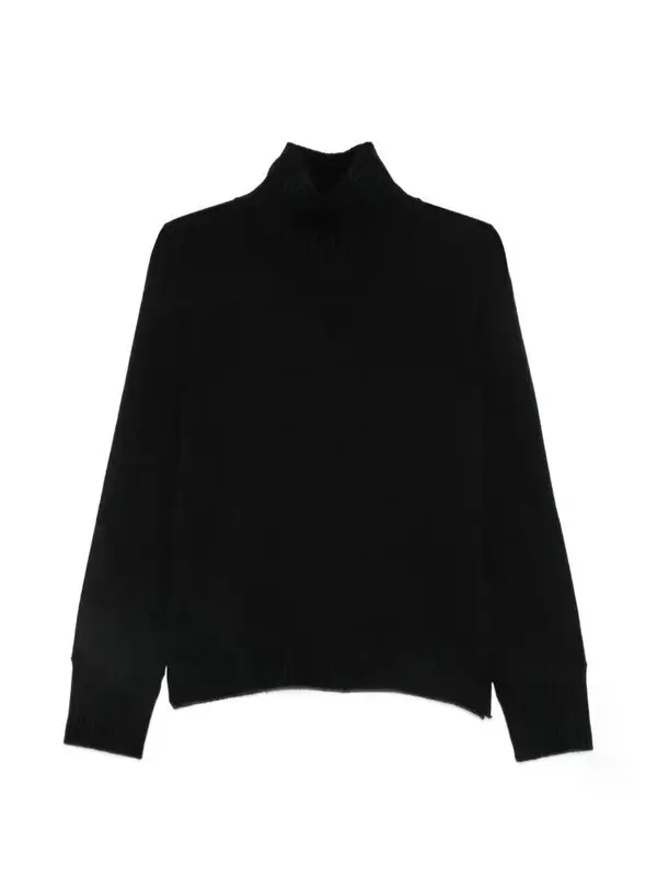 ALLUDE Ribbed-trim Mock-neck Sweater