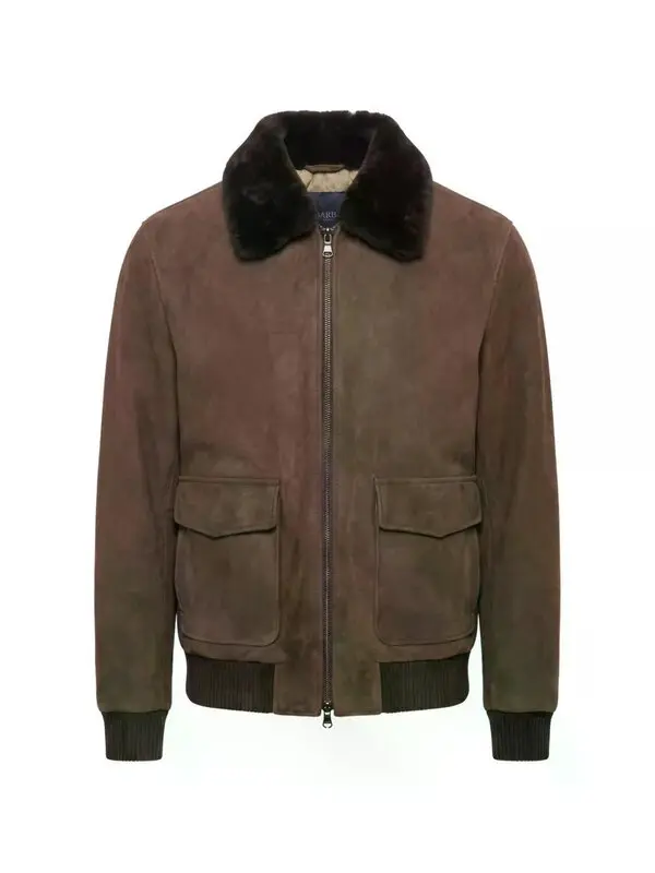 ARTE ANTWERP Shearling-collar Suede Jacket