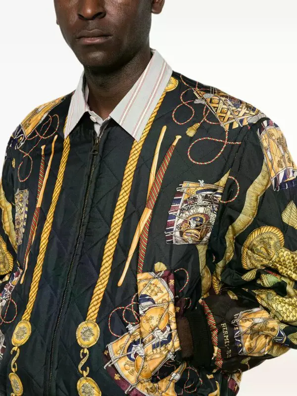 Hermès 1980s Les Tambours Reversible Jacket