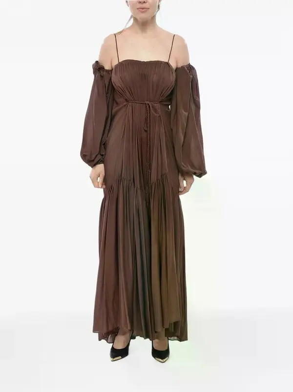 SUPER BLOND Maxi Ruffled Puff-sleeve Dress