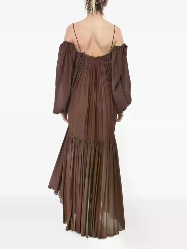 SUPER BLOND Maxi Ruffled Puff-sleeve Dress