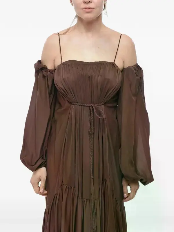 SUPER BLOND Maxi Ruffled Puff-sleeve Dress