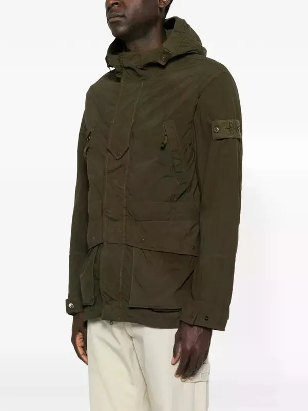 Stone Island Hooded Logo-patch Jacket