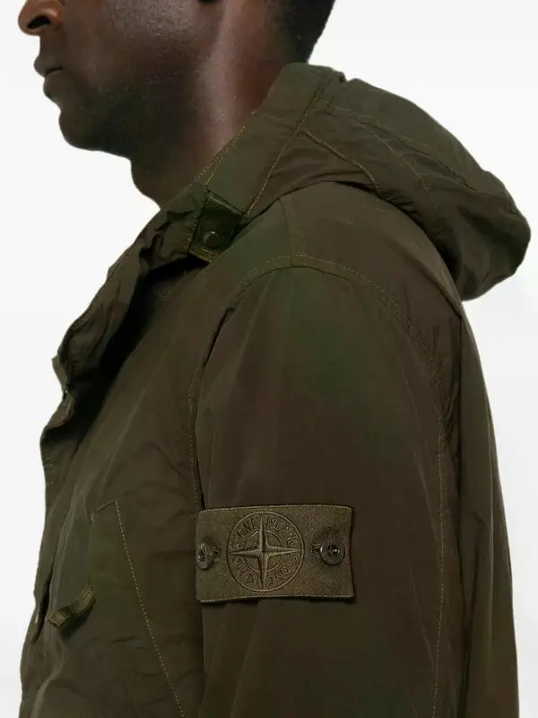 Stone Island Hooded Logo-patch Jacket