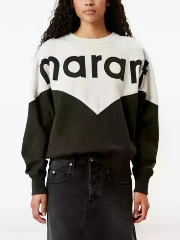 Isabel Marant Étoile Houston Two-tone Logo Sweatshirt - Black