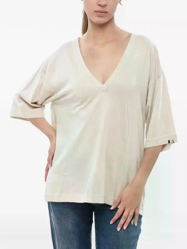 Extreme Cashmere Nº406 V-neck Oversized T-shirt