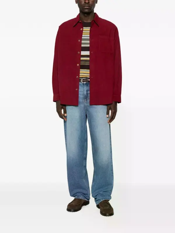 ROMEO GIGLI 2000s Corduroy Chest-pocket Shirt