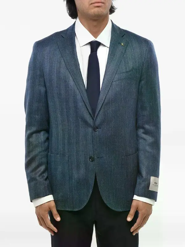 Corneliani Cc Collection Single-breasted Herringbone Blazer