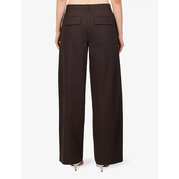 Vince Panelled Wide-leg Stretch-cotton Trousers - Iron