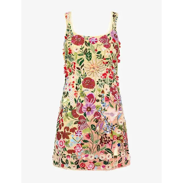 LA FUORI Botanical Symphony Sequinned Mini Dress - Multi