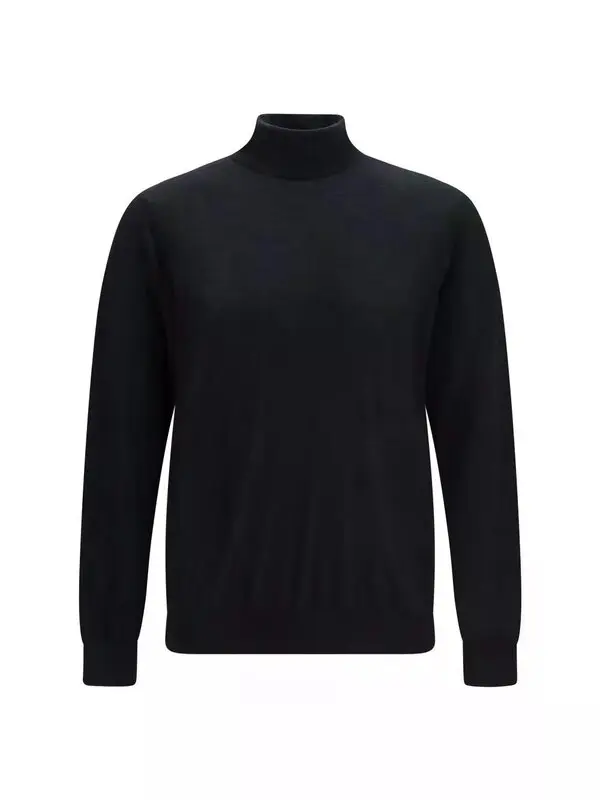Giorgio Armani High-neck Cashmere Jersey Knit Sweater - Black