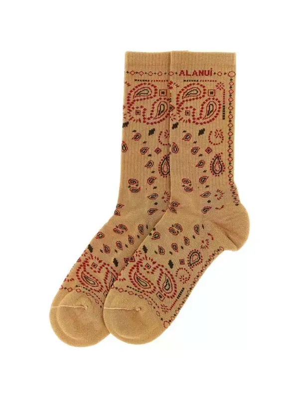 Alanui Bandana Paisley Jacquard Socks