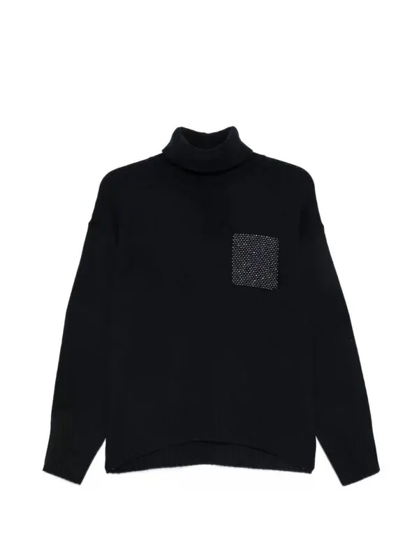 Peserico Embellished Roll-neck Jumper - Blue