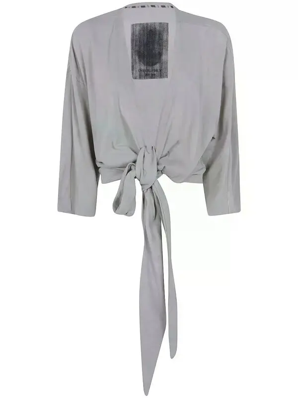 ZIGGY CHEN Tie-front Long Sleeve Top - Grey