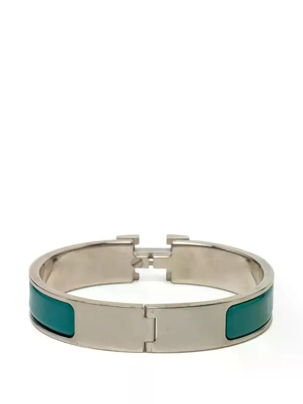 Hermès Enamel And Palladium-plated Metal Clic H Bracelet Pm