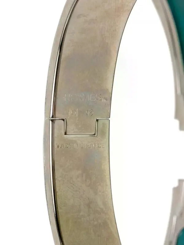 Hermès Enamel And Palladium-plated Metal Clic H Bracelet Pm