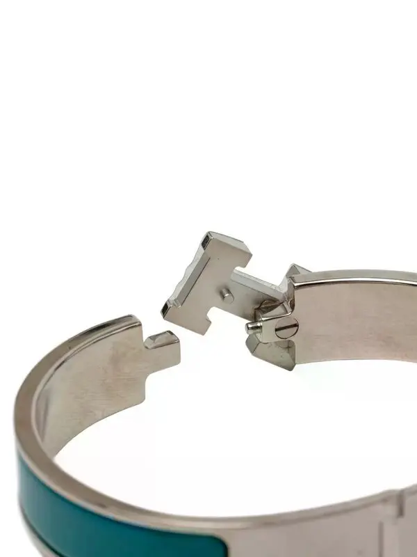 Hermès Enamel And Palladium-plated Metal Clic H Bracelet Pm