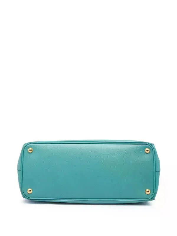 Prada 2013-2026 Large Saffiano Lux Galleria Double Zip Tote Bag - Blue
