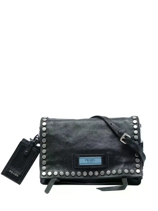 Prada Glace Calf Studded Satchel