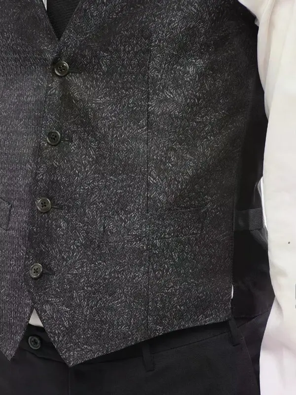 Corneliani Geometric Pattern Iridescent Waistcoat