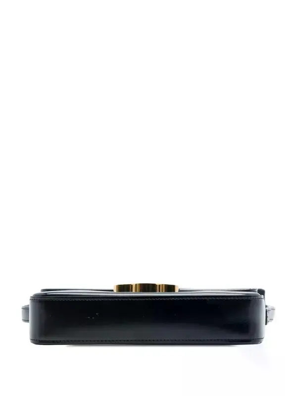 Celine Calfskin Triomphe Claude Shoulder Bag - Black