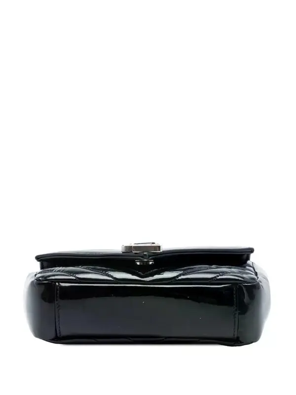 Saint Laurent Baby Chevron Patent Classic Monogram Chain Bag