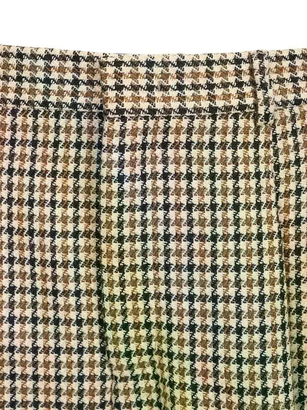 Emporio Armani Wool Plaid Pleated Trousers