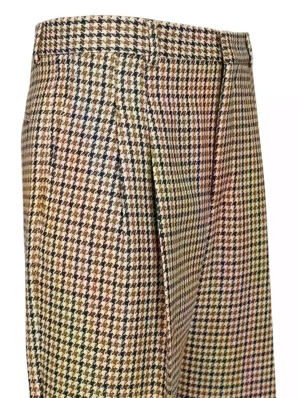 Emporio Armani Wool Plaid Pleated Trousers