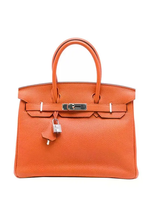 Hermès Clemence Birkin 30 Handbag - Orange